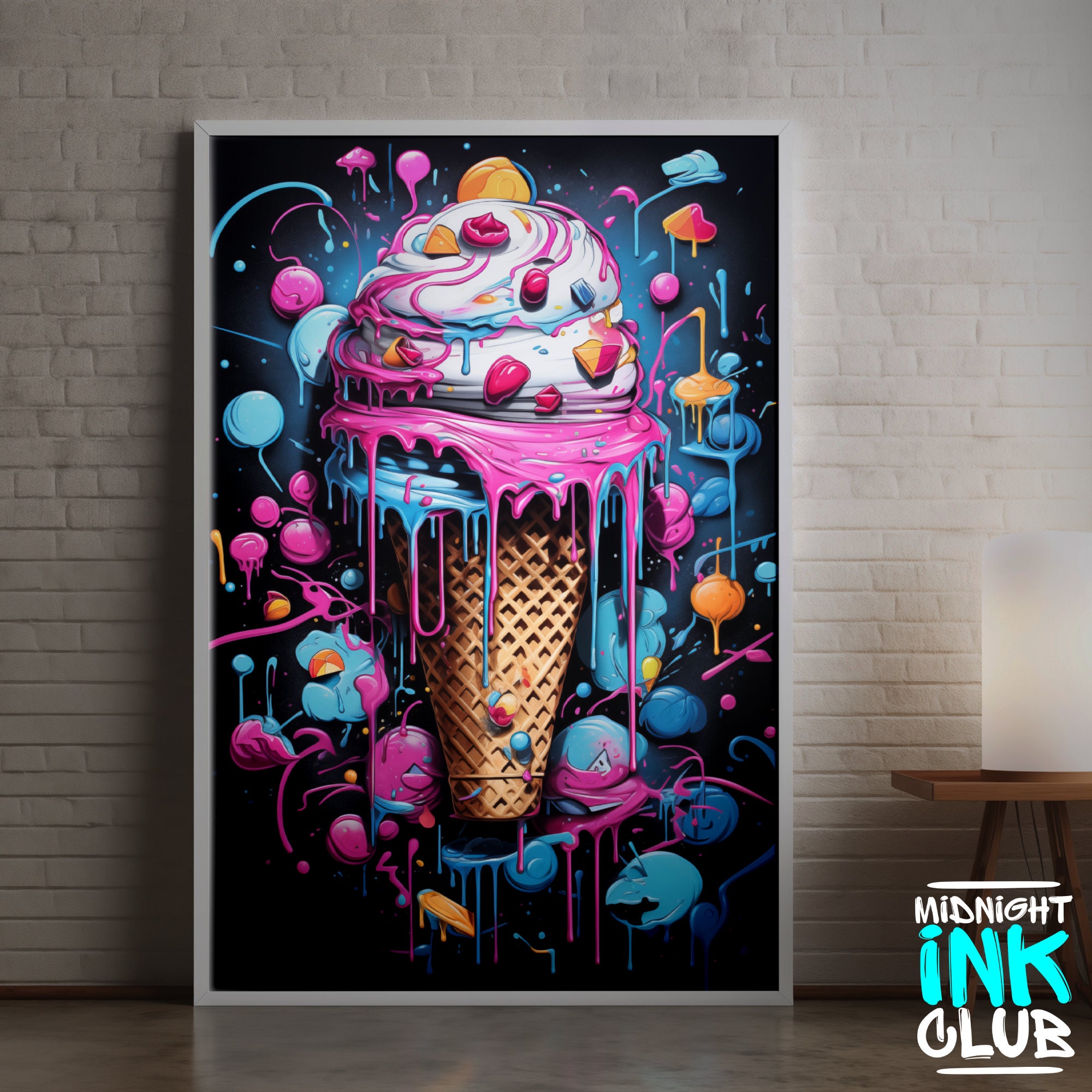 Icecream | Graffiti Wall Art Print | Digital Urban Art | Street Pop Art ...
