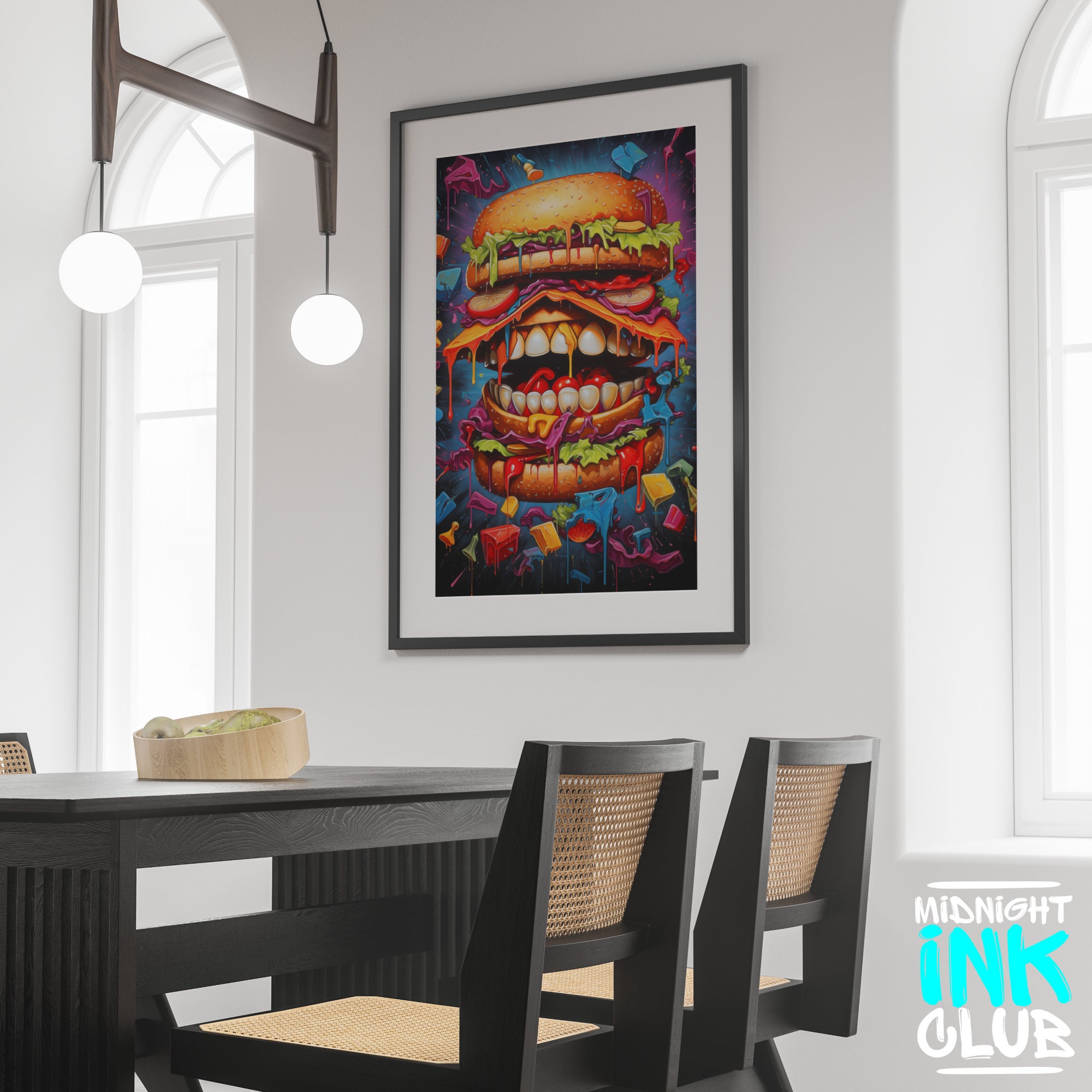 Burger | Graffiti Wall Art Print | Digital Urban Art | Street Pop Art ...