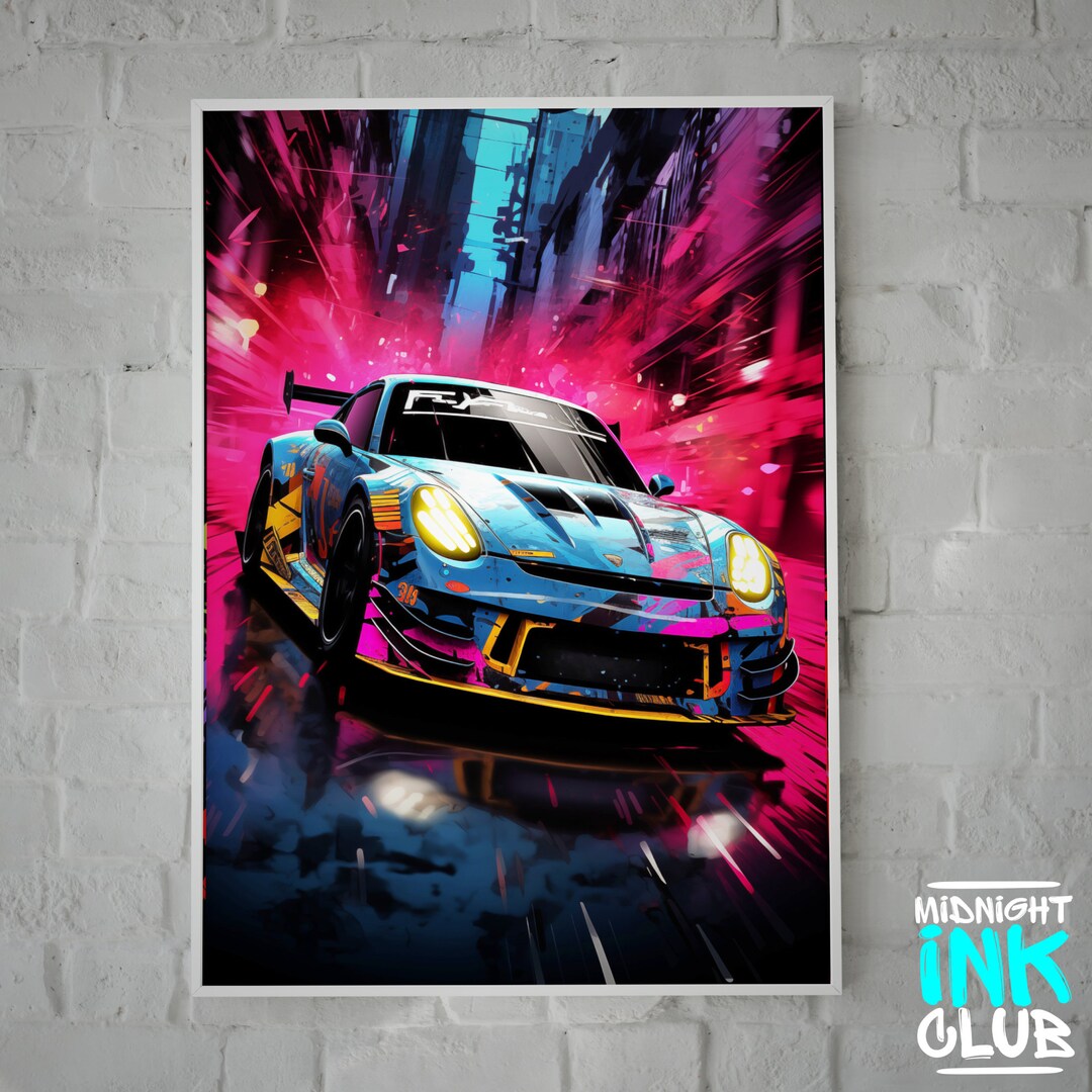 Race Car | Graffiti Wall Art Print | Digital Urban Art | Street Pop Art ...