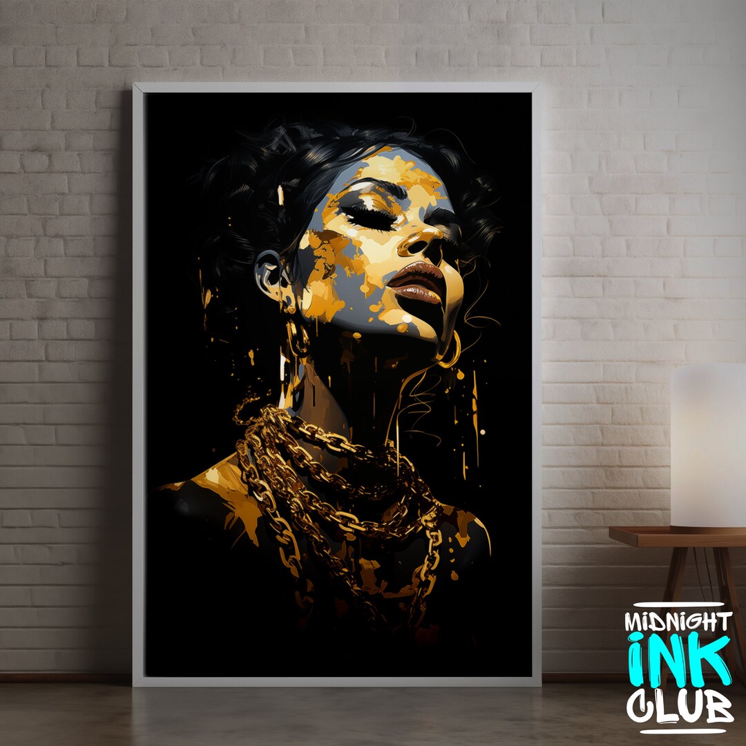 Gold Chain | Graffiti Wall Art Print | Digital Urban Art | Street Pop ...