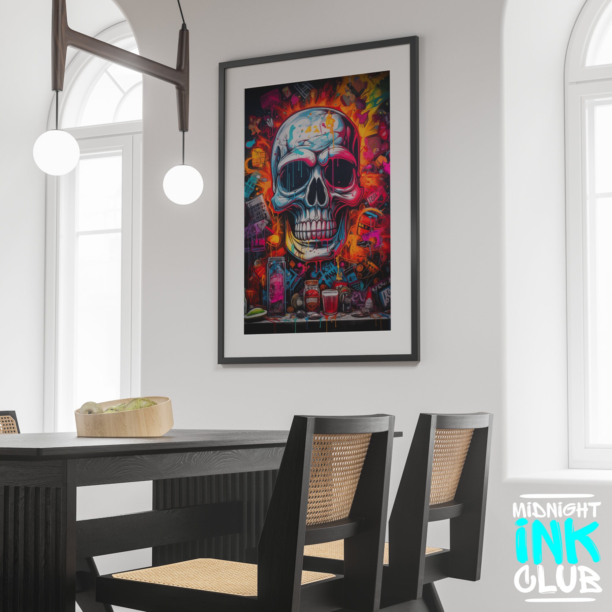 Skeleton | Graffiti Wall Art Print | Digital Urban Art | Street Pop Art ...