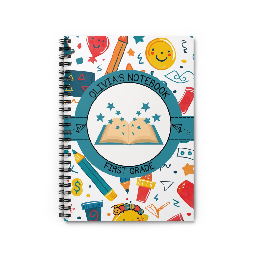 Custom School Notebook for Kids, Playful and Colored Blank Journal ...