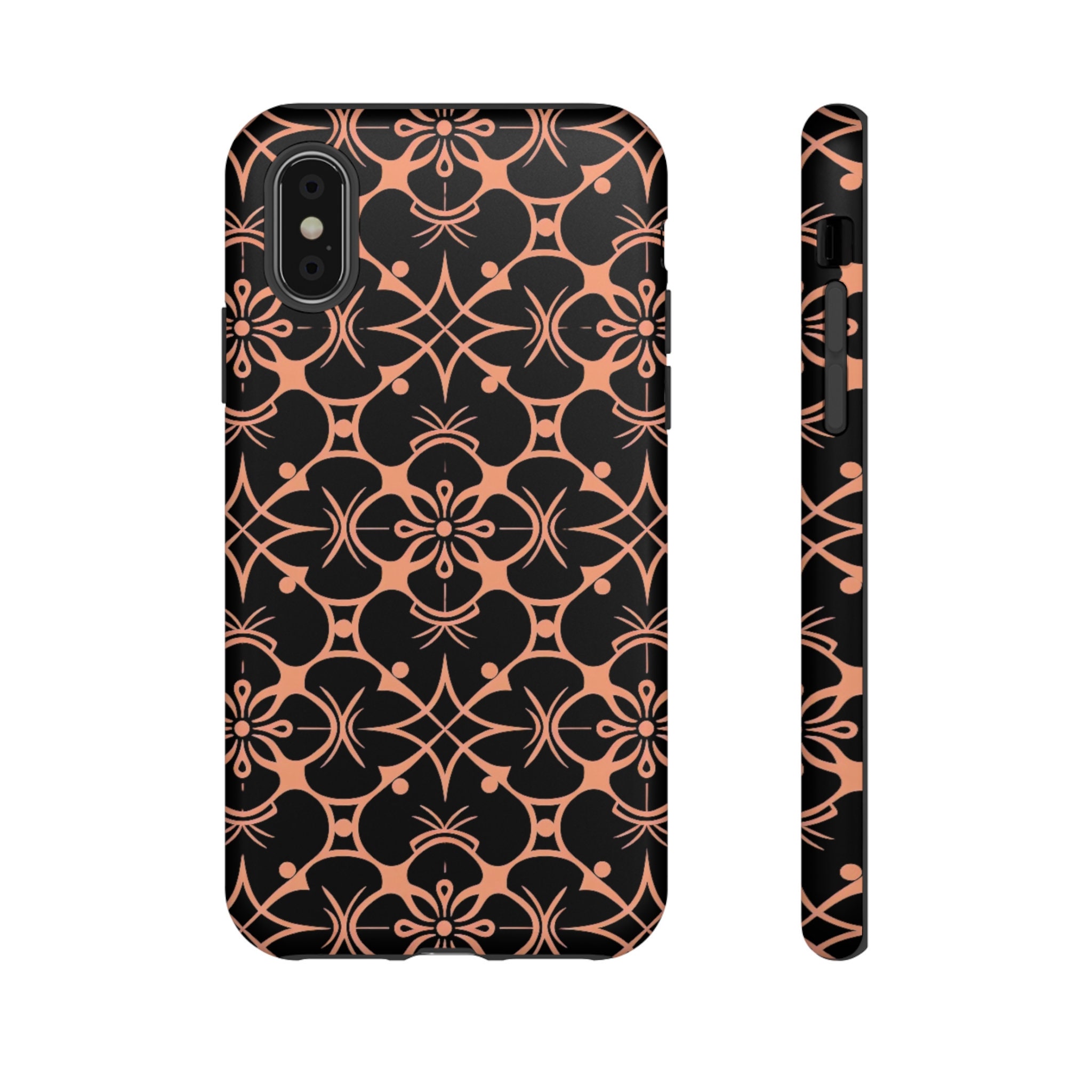 Black and Rose Gold Phone Casing, Durable Impact Resistant Cute Tough ...
