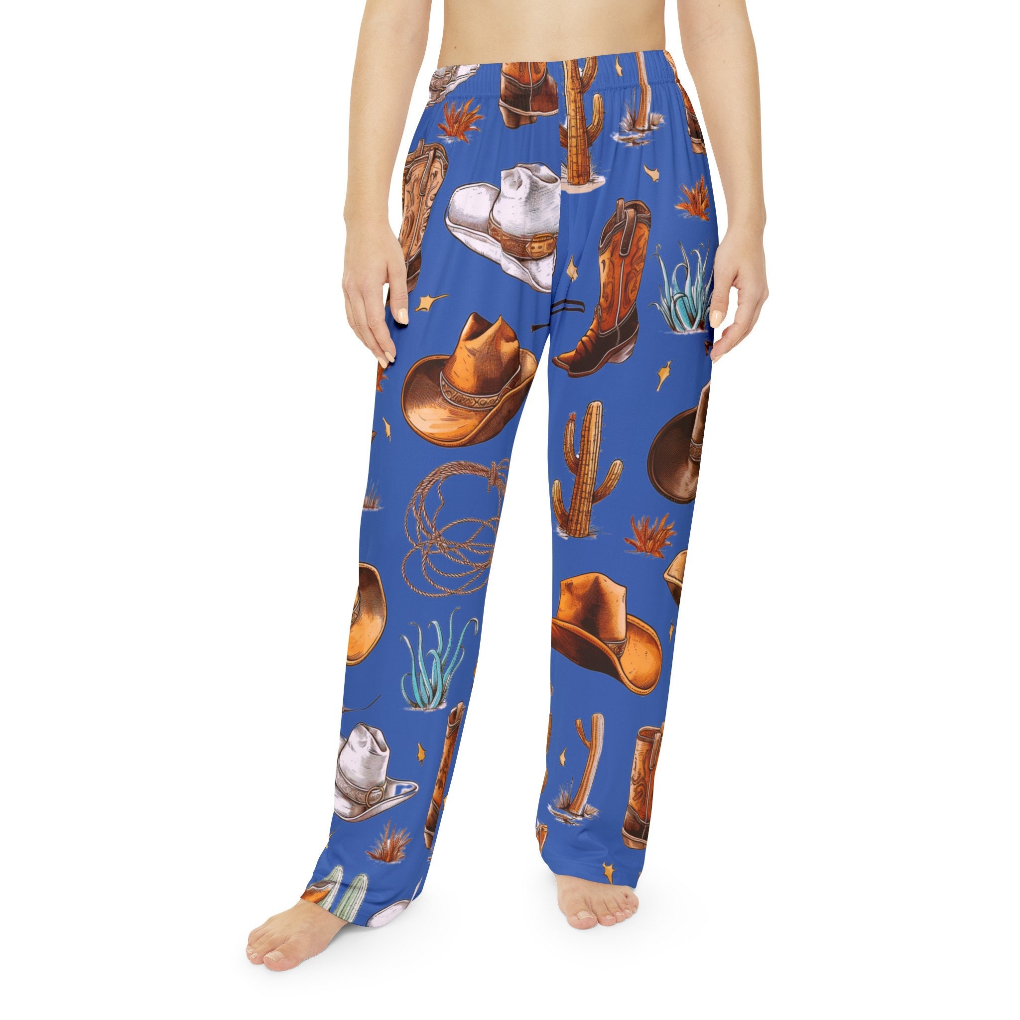 Vintage Western Women's Pajama Pants, Cowboy Boots and Cowboy Hats ...