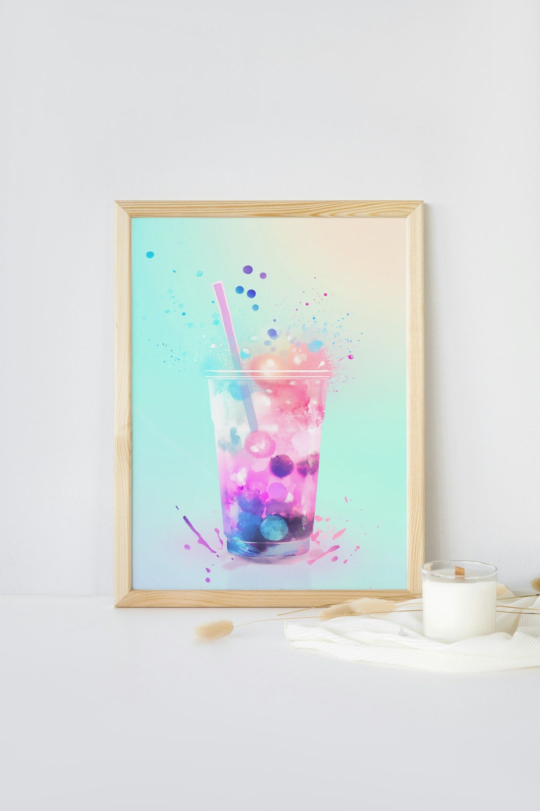 Printable Bubble Tea Wall Art Boba Tea Poster Ai Art Premium