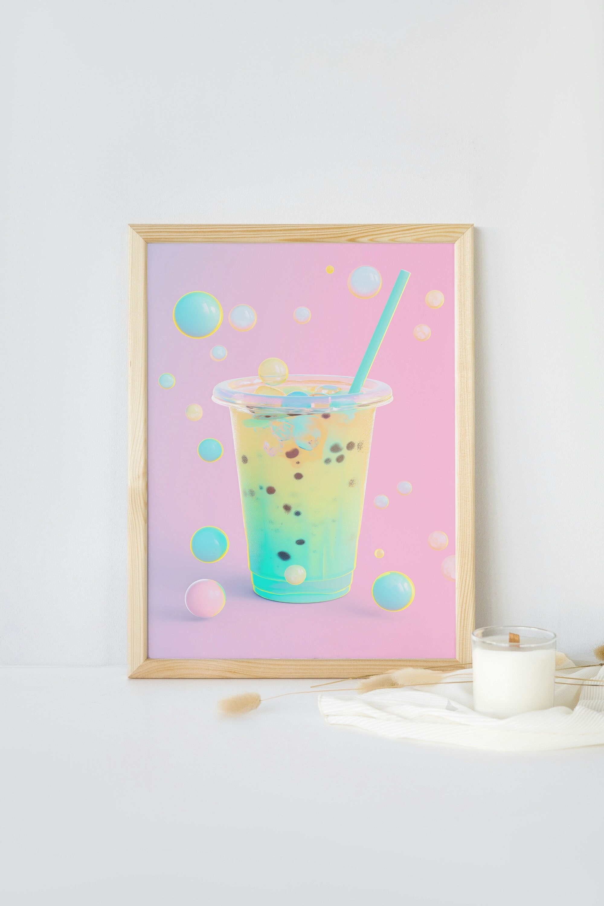 Printable Bubble Tea Wall Art, Boba Tea Poster, Ai Art Premium ...