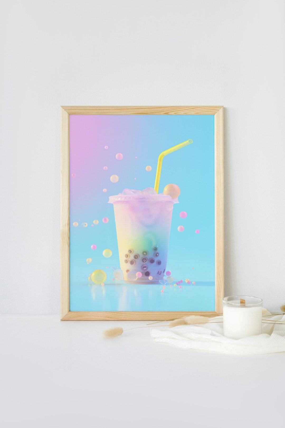 Printable Bubble Tea Wall Art, Boba Tea Poster, Ai Art Premium ...