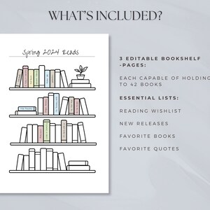 Bookshelf Tracker Printable Bookshelf Reading Journal Reading Tracker ...