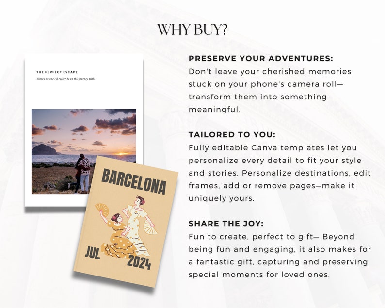 Editable Travel Photo Book Template | Canva Album Layout - Etsy