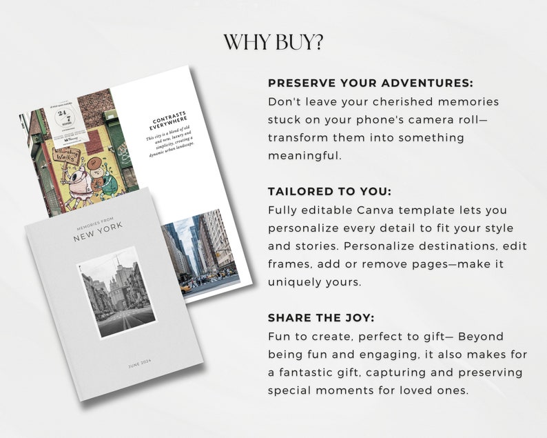 Editable Travel Photo Book Canva Template | Vacation Photo Book ...
