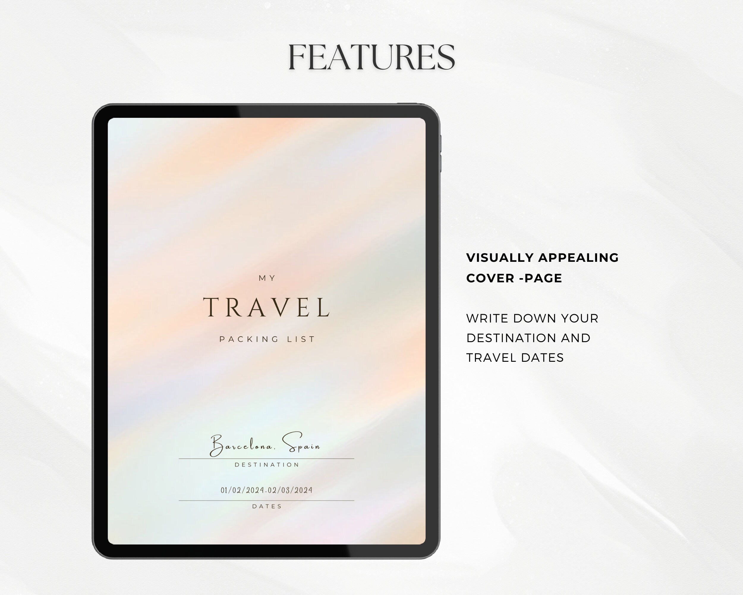 Digital Travel Packing List | Packing List Goodnotes | Vacation Packing ...
