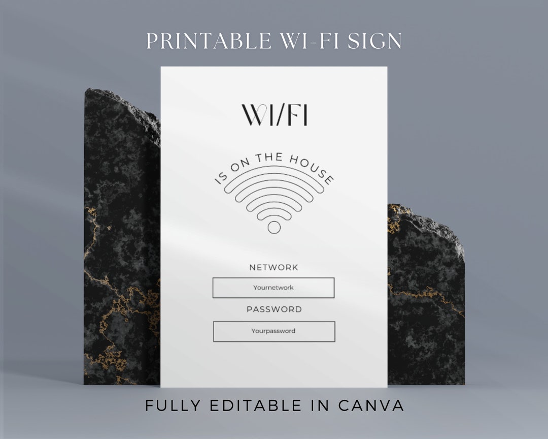 Wifi Sign | Printable Wifi Template | Airbnb Wifi Sign | Editable Wifi ...