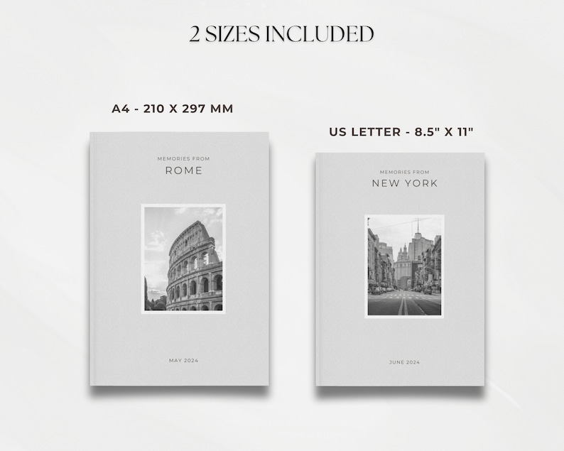 Editable Travel Photo Book Canva Template | Vacation Photo Book ...