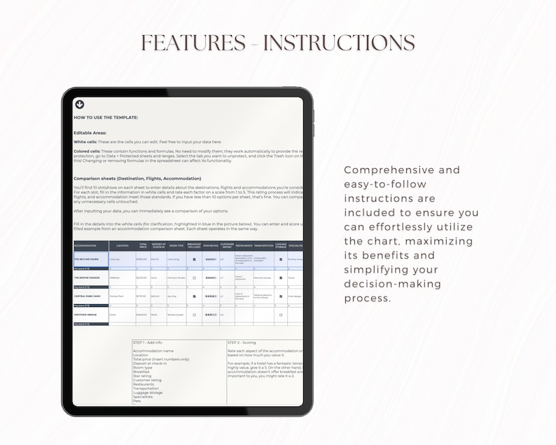 Ultimate Travel Planner | Vacation Comparison Chart | Google Sheets ...