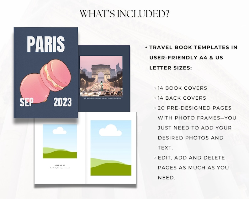 Editable Travel Photo Book Template | Canva Album Layout - Etsy