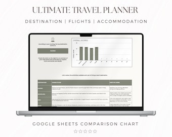 Excel Workbook Travel Planner Forms 3 Sheets Hotel Comparison Flight ...