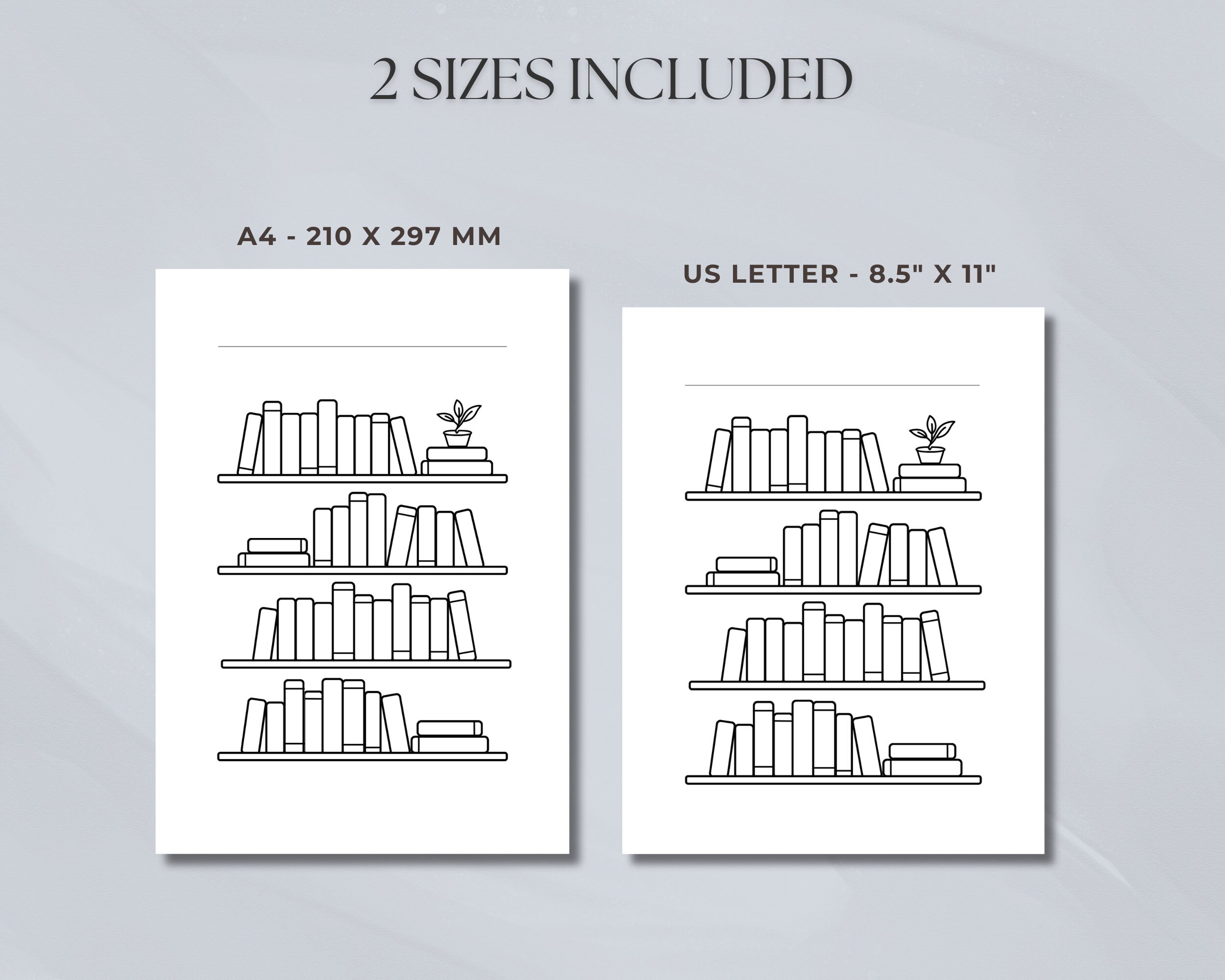 Bookshelf Tracker Printable Bookshelf Reading Journal Reading Tracker ...