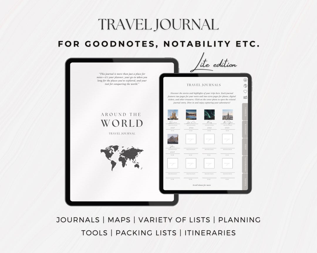 Digital Travel Journal Lite | Travel Journal Goodnotes | Vacation ...