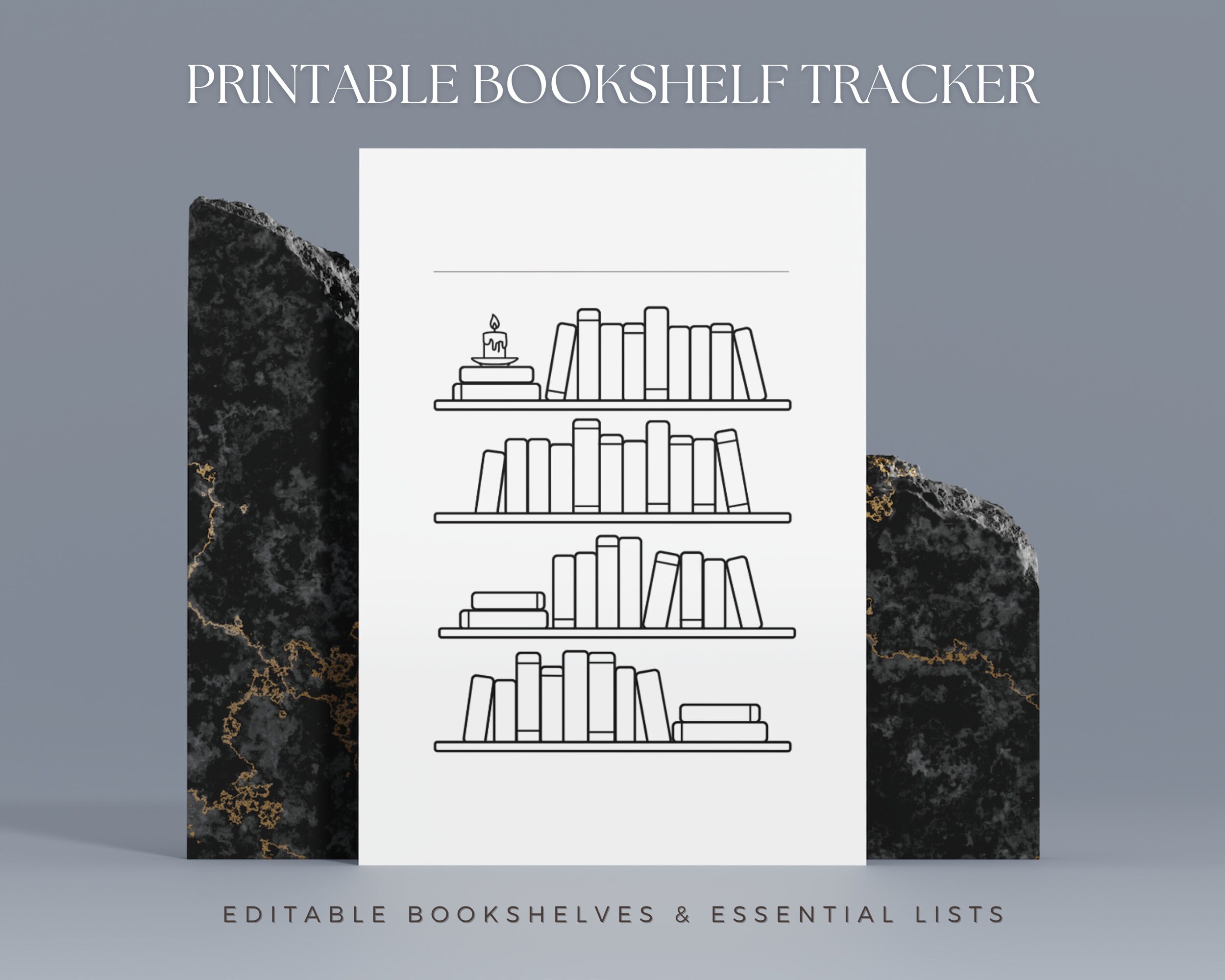 Bookshelf Tracker Printable Bookshelf Reading Journal Reading Tracker ...