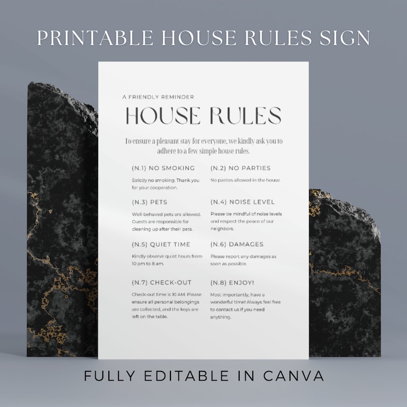 Airbnb House Rules - Etsy