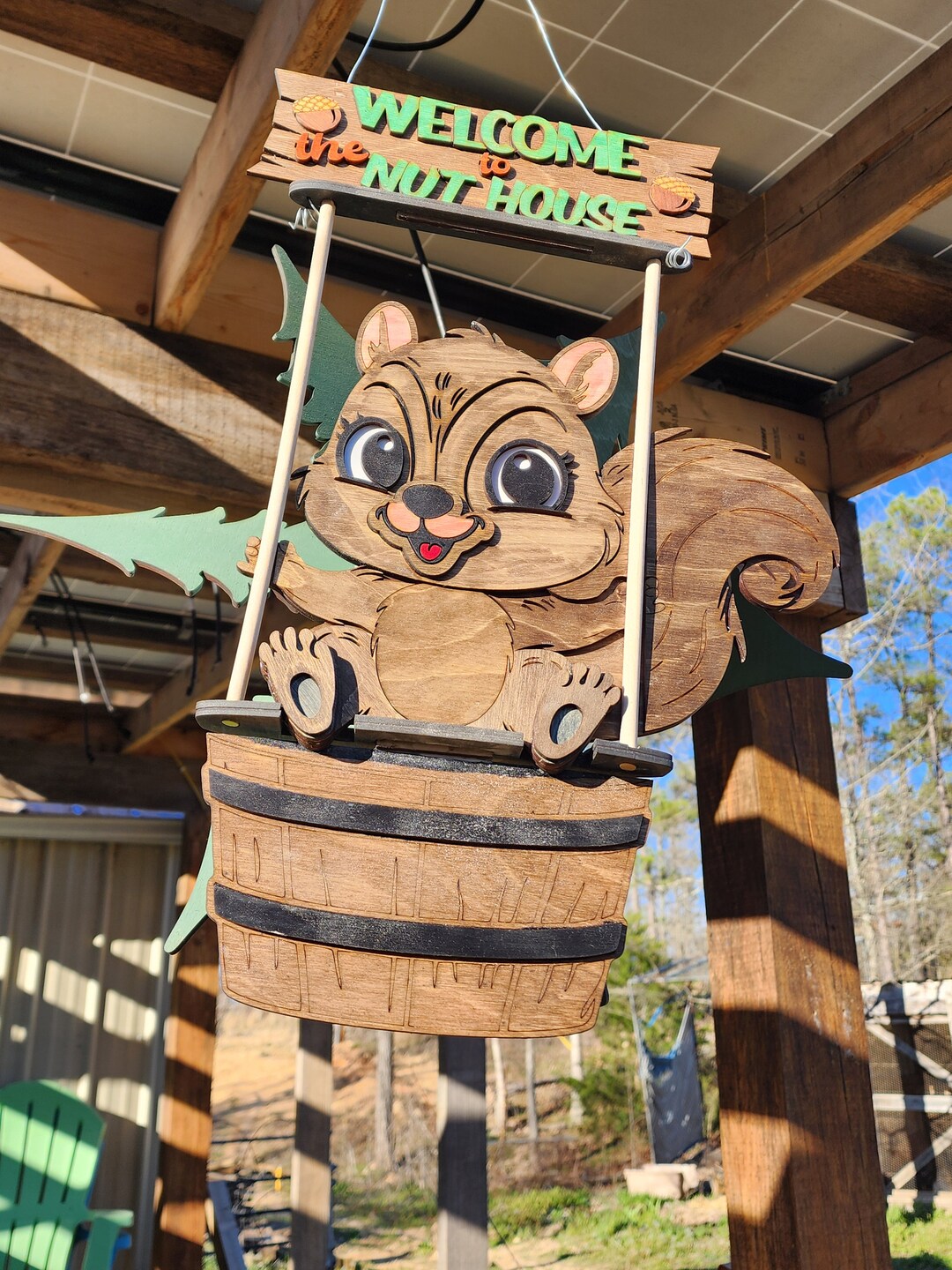 Whirly Twirly Squirrel Wood Wind Spinner Whirlygig Made by Millie and ...