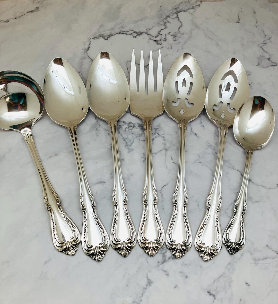 Vintage Silverplate Serving Set, 7 Piece, Chalis/harmony/jasmine by Wm ...