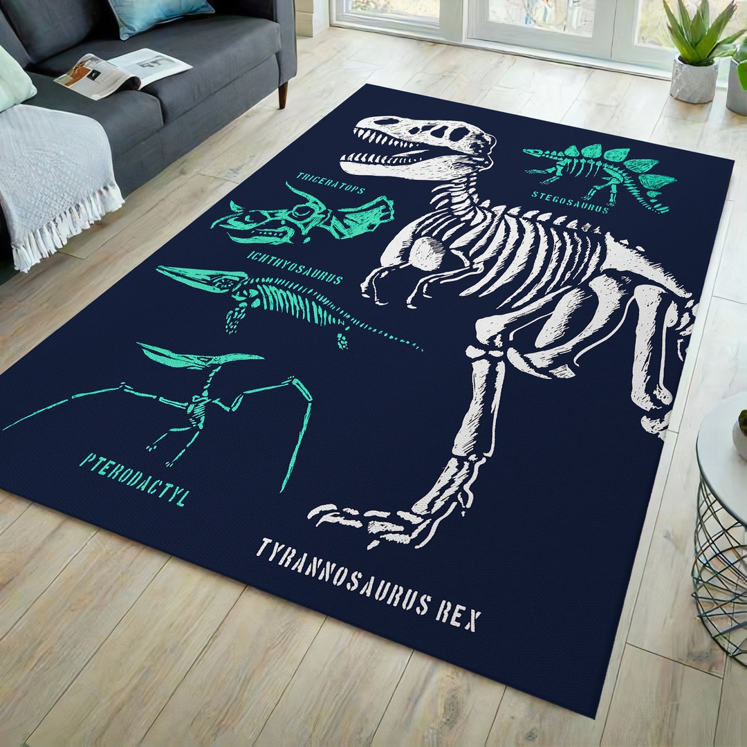 Dinosaur Rug, Fossil Rug, Dinosaur Fossil Rug, Kidsroom Rug, Trex Rug ...