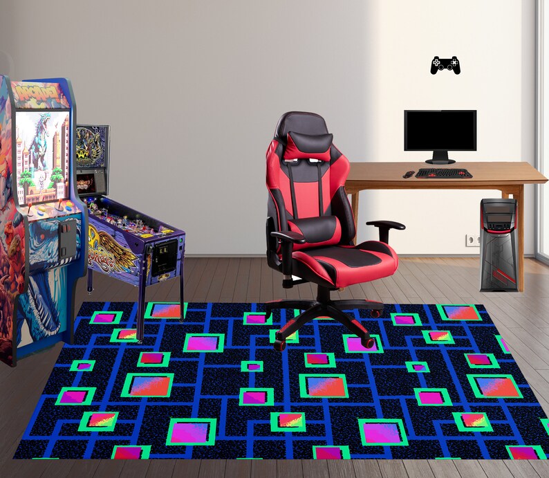 Arcade Rug, Arcade Cabinet Rug, Geometric Shaped Rug, Gamer Rug, Teen ...