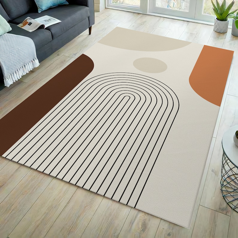 Line Art Rug, Minimalist Rug, Modern Rug, Minimal Art Rug, Home Decor ...