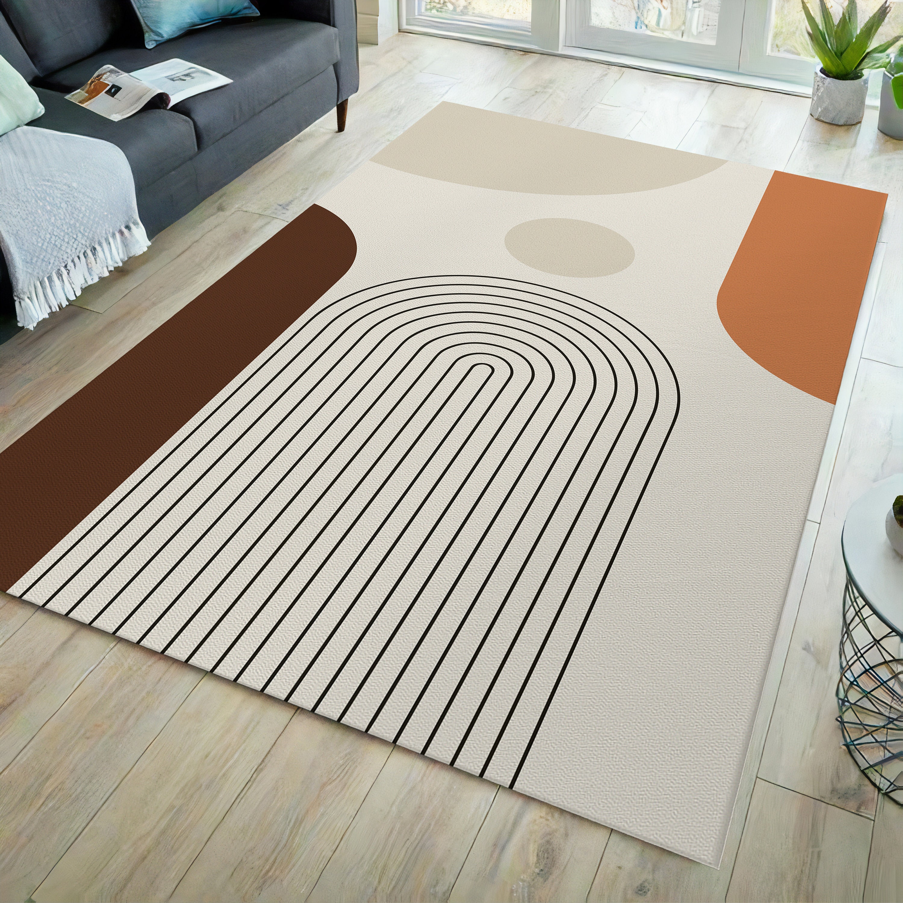 Line Art Rug, Minimalist Rug, Modern Rug, Minimal Art Rug, Home Decor ...