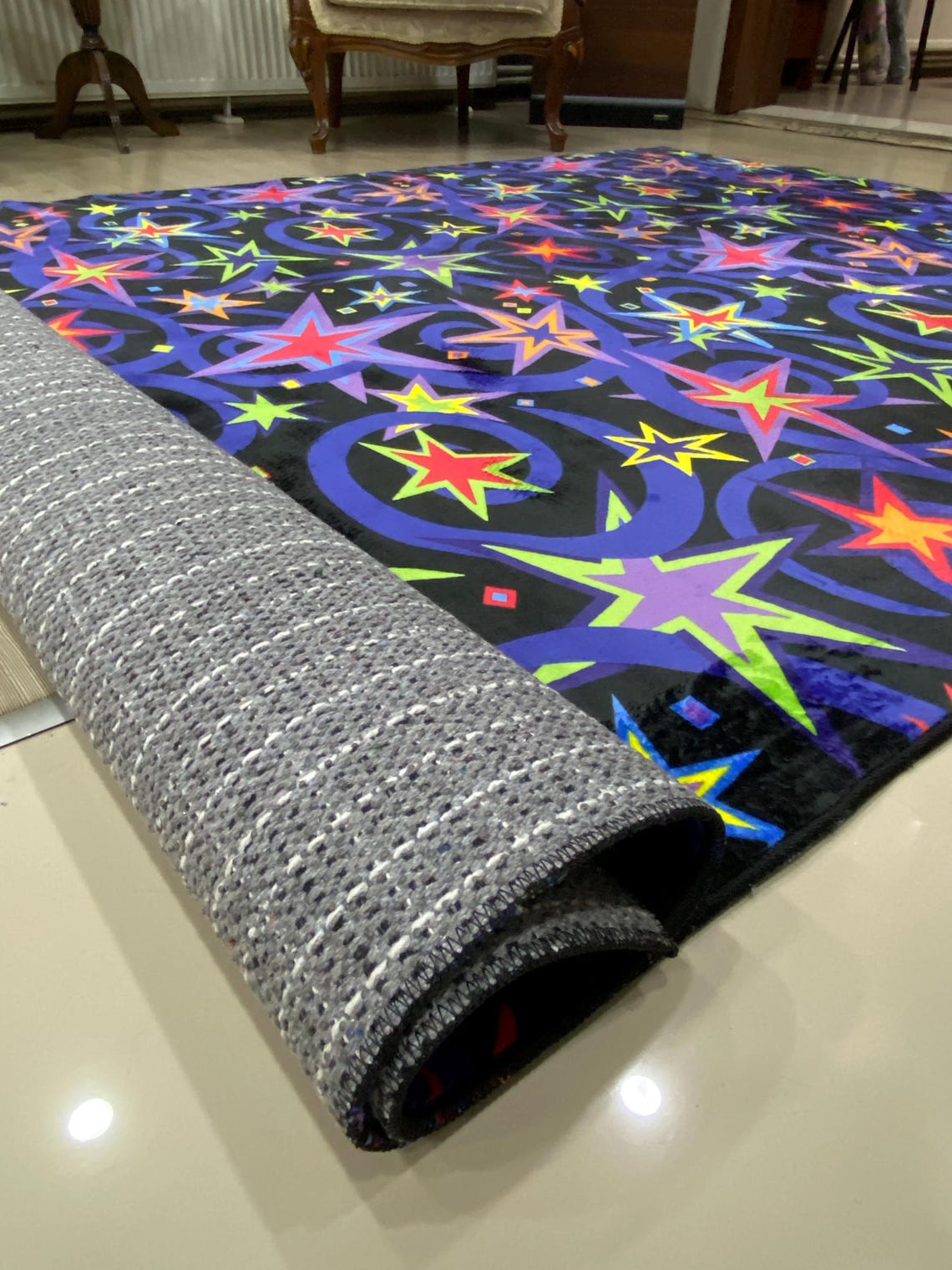 Stars Rug, Star Pattern Rug, Arcade Room Rug, Arcade Saloon Rug, Arcade ...