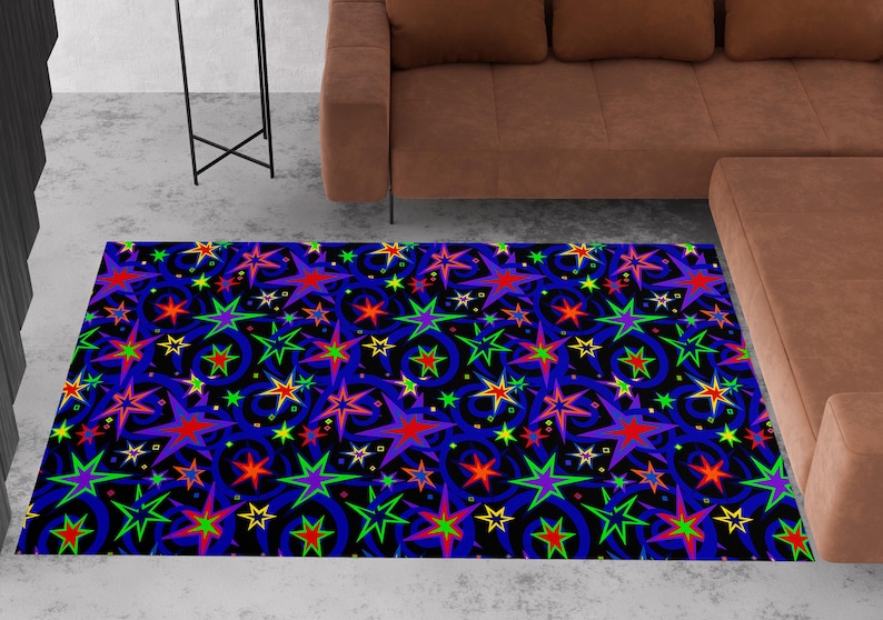 Stars Rug, Star Pattern Rug, Arcade Room Rug, Arcade Saloon Rug, Arcade ...