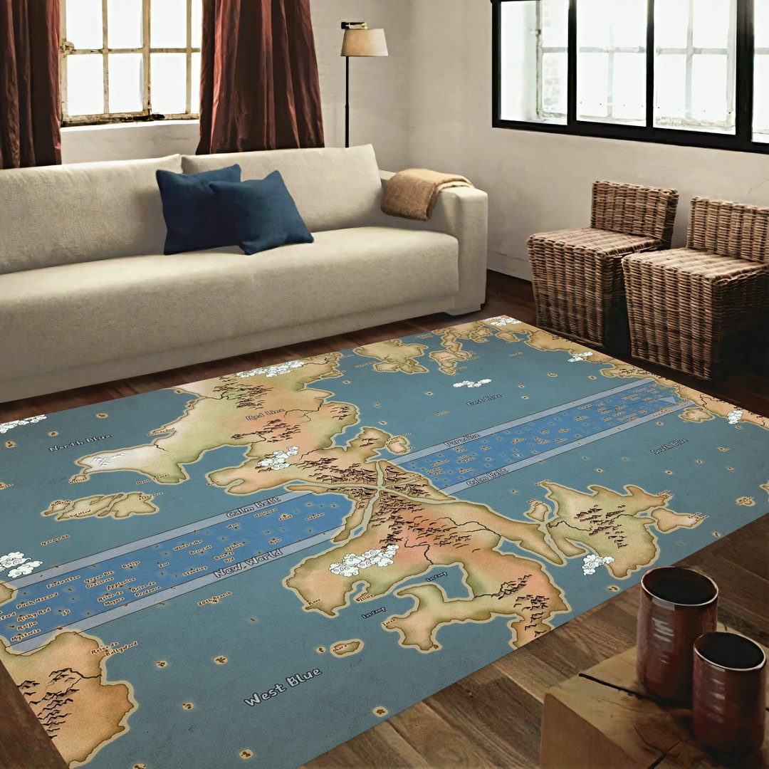 Map Rug, Anime World Map Rug, Anime Rug, Anime Map Rug, Anime Art Rug ...