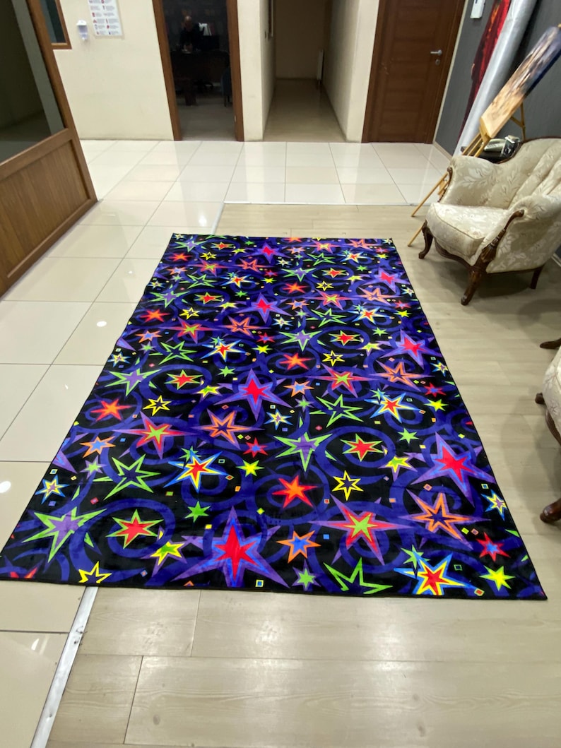 Stars Rug, Star Pattern Rug, Arcade Room Rug, Arcade Saloon Rug, Arcade ...