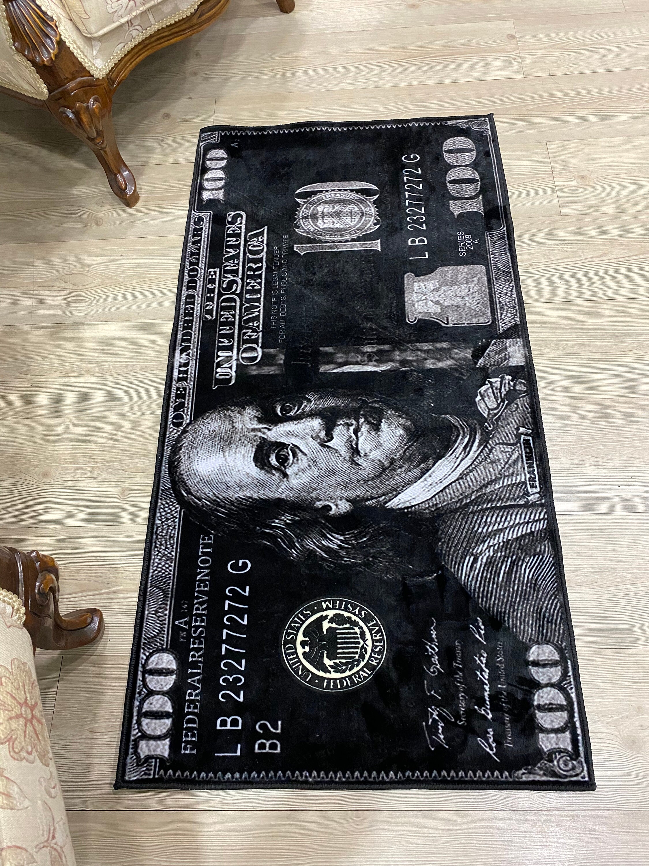 Dollar Rug, Black Runner, Money Rug, Runner Rug, Entry Rug, Kitchen ...