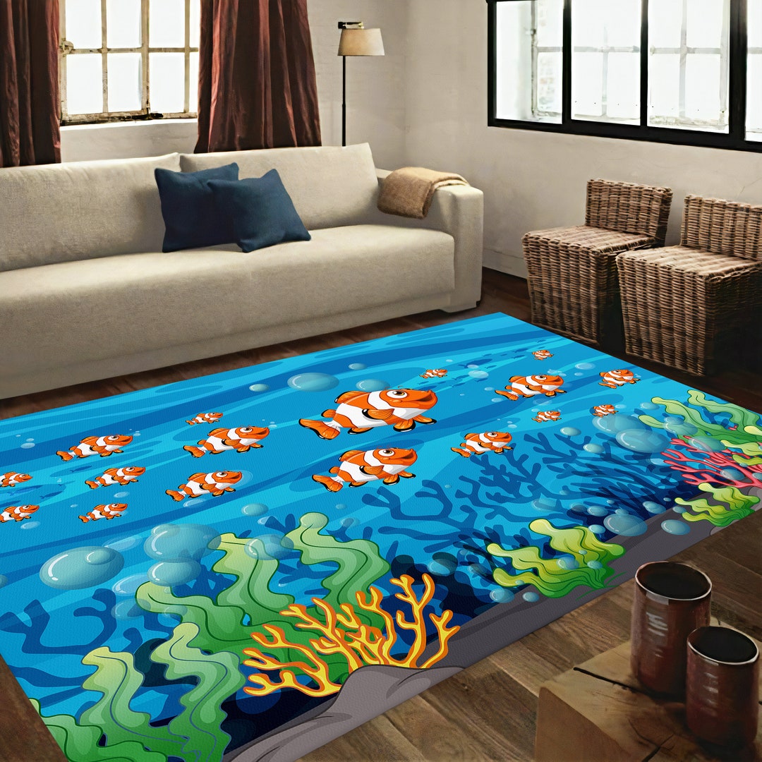 Animal Rug, Sea Animals Rug, Fish Rug, Sea Rug, Colorful Rug, Nursery ...