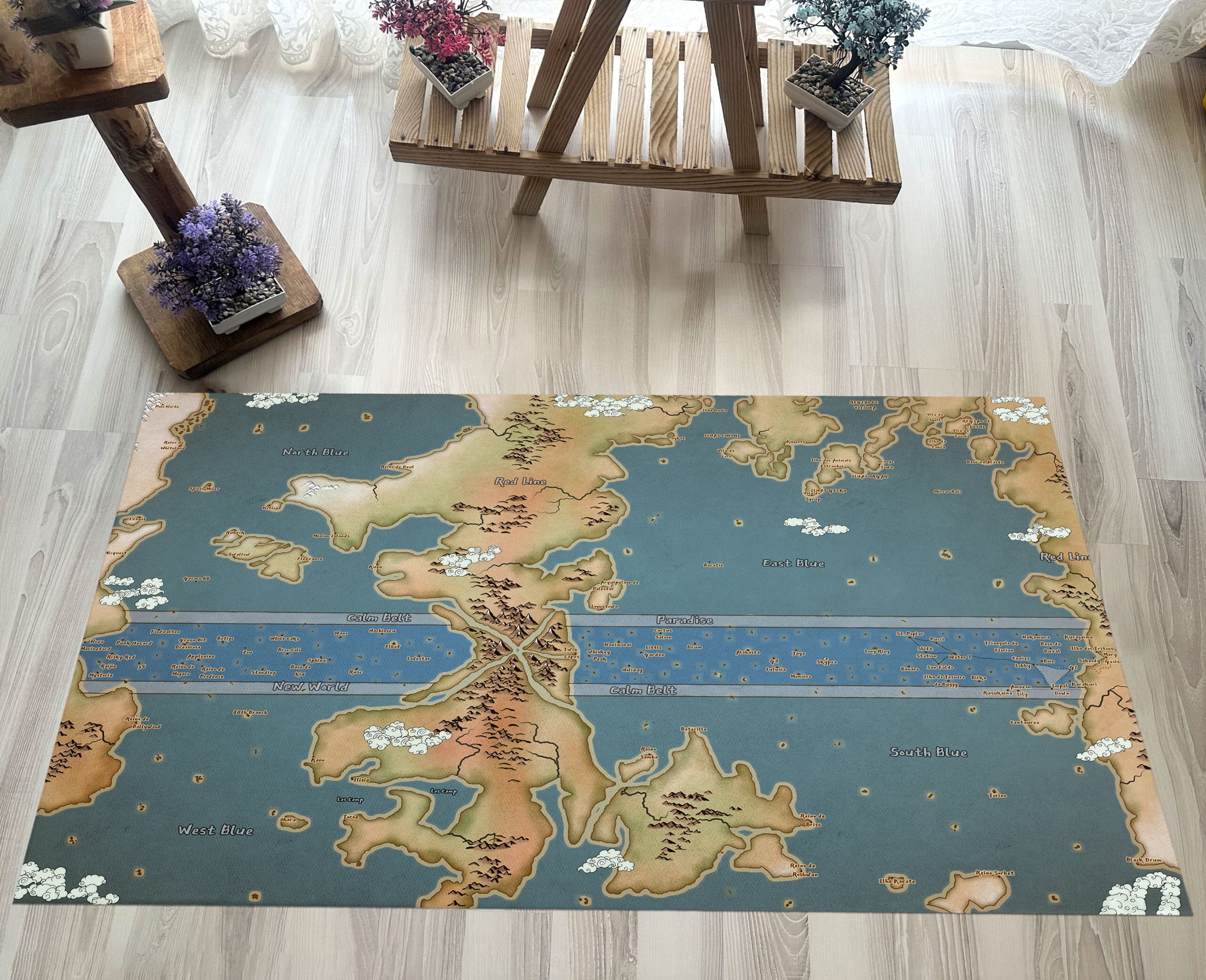 Map Rug, Anime World Map Rug, Anime Rug, Anime Map Rug, Anime Art Rug ...