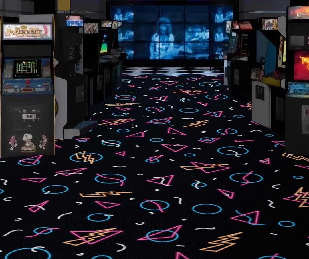 Arcade Rug, Bowling Alley Carpet, Arcade Bar Rug, Arcade Carpet, Arcade ...