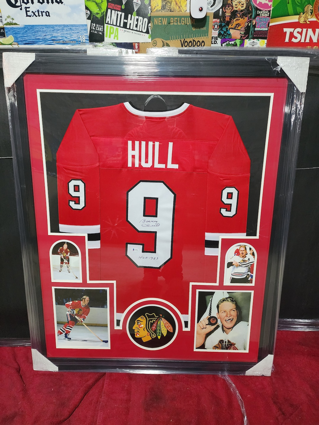 BOBBY HULL Signed & Framed Plus Inscribed Blackhawks Jersey Beckett ...