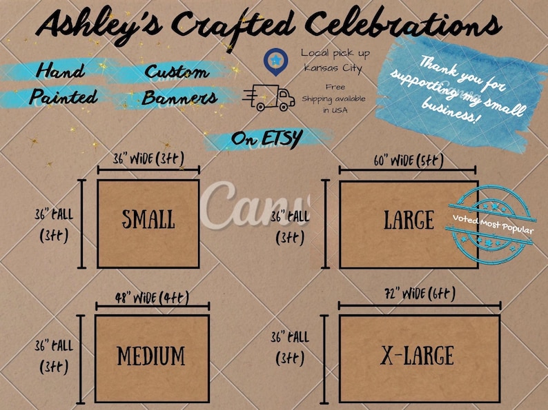 Custom Hand Painted Brown Paper Banner for Parties, Special Touch - Etsy