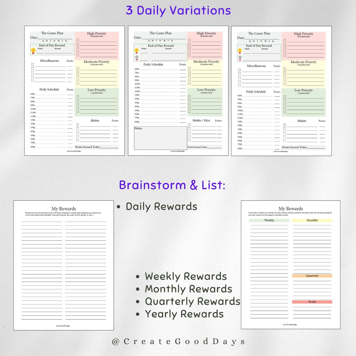 Gamify Your To-do List, Motivating Fun Rewards, Productivity Tracker Point System, Gamify Life ...