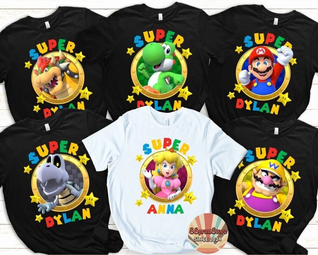 Personalized Super Mario Shirt, Super Mario Birthday Family Party ...