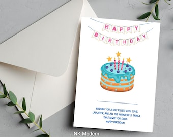 Happy Birthday Digital Card | Printable Birthday Wish | Instant ...