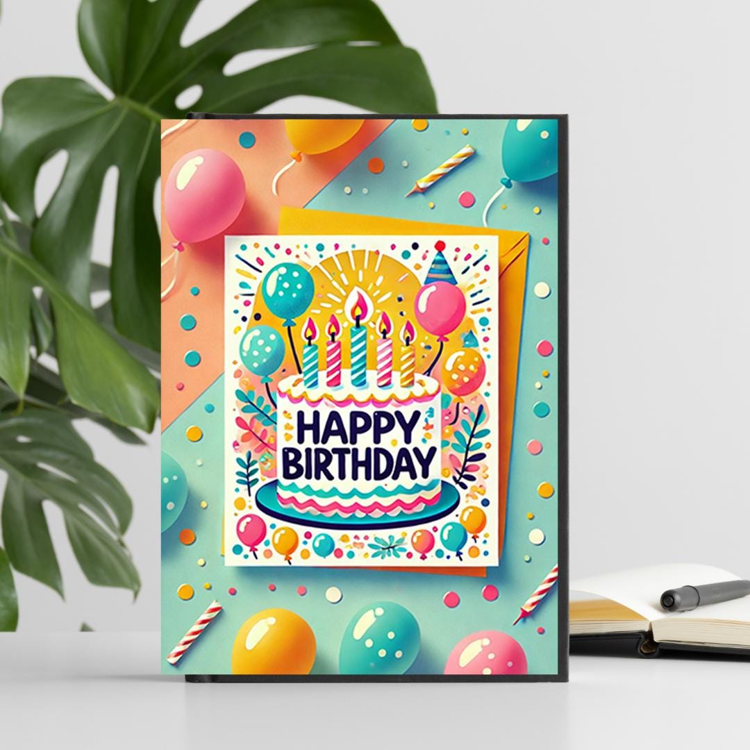 Colorful Birthday Card | Printable Birthday Greeting Card | Instant ...
