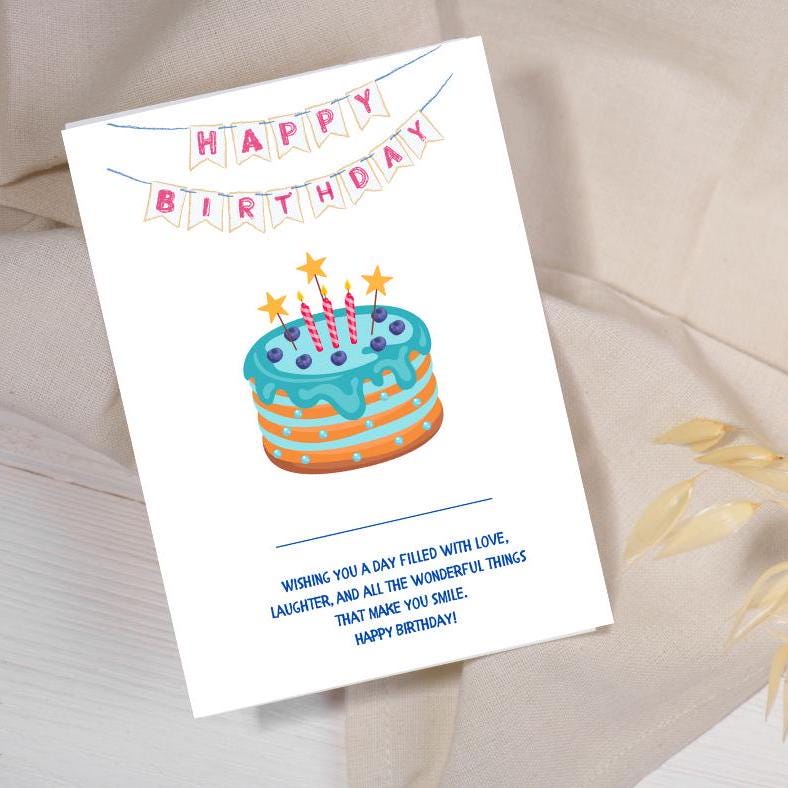Happy Birthday Digital Card | Printable Birthday Greeting | Instant ...