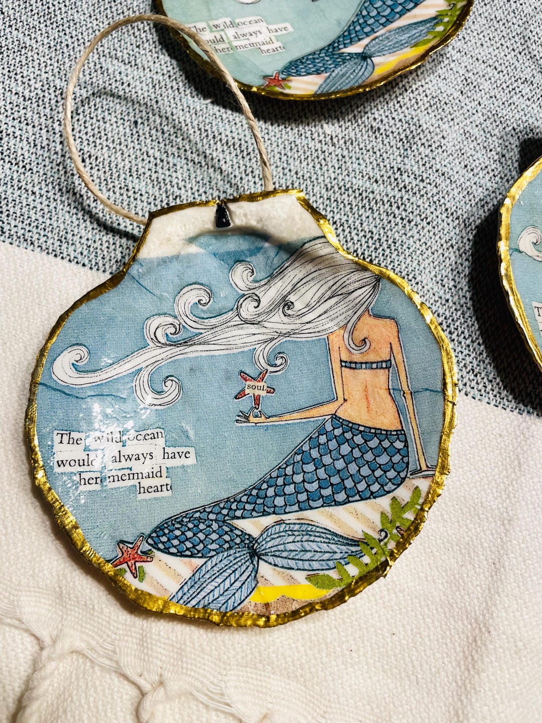 Decoupaged Scallop Shell Mermaid - Etsy