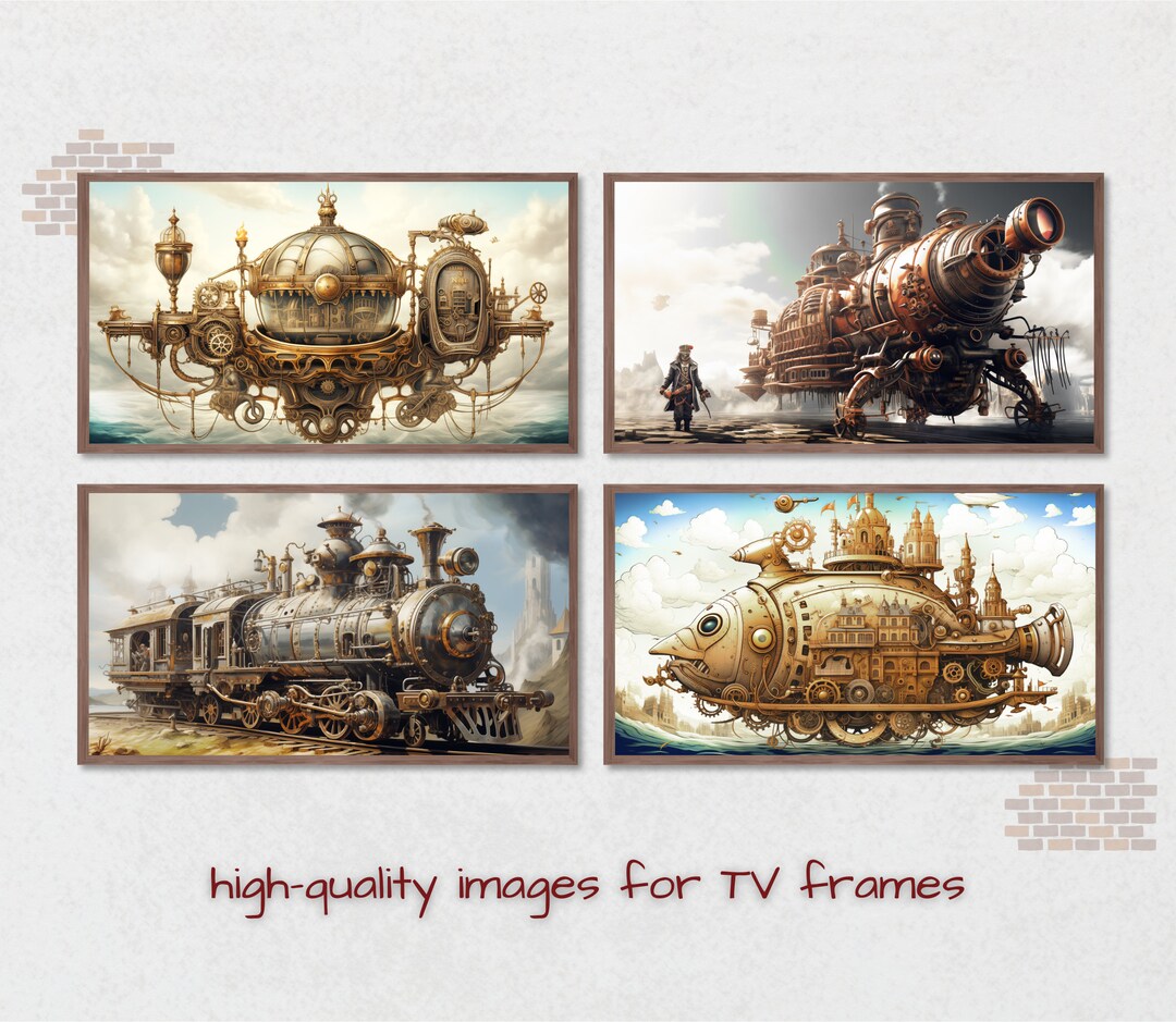 TV Screen Art. Samsung Frame TV Art. Steampunk Style Pictures. Cool ...