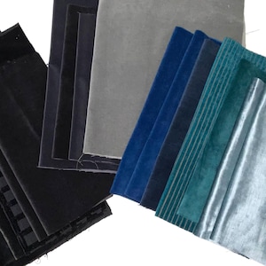 Velvet Fabric Bundle, Material Remnants for Crafting, Assorted Velvets ...