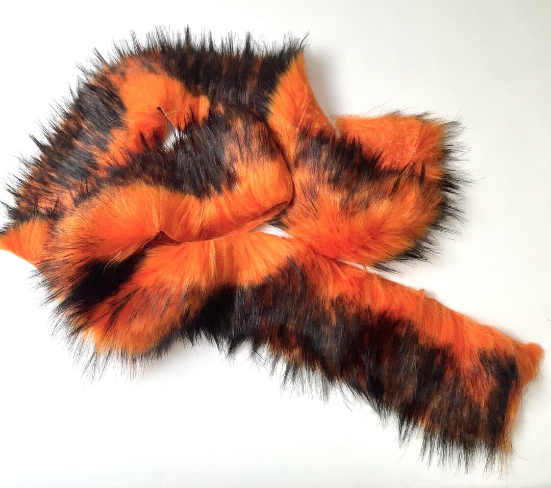 Orange Faux Fur Trim, Costume Fake Fur Trim, Make a Gift With Fur, Long ...