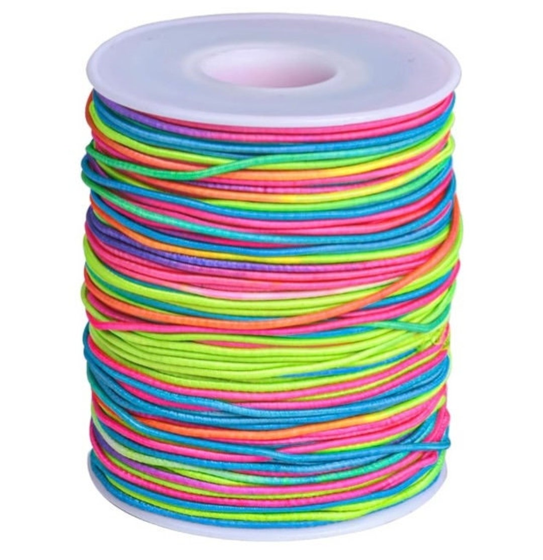 Elastic Cord, Rainbow Color Beading Cord, Stretchy String, Crafting ...